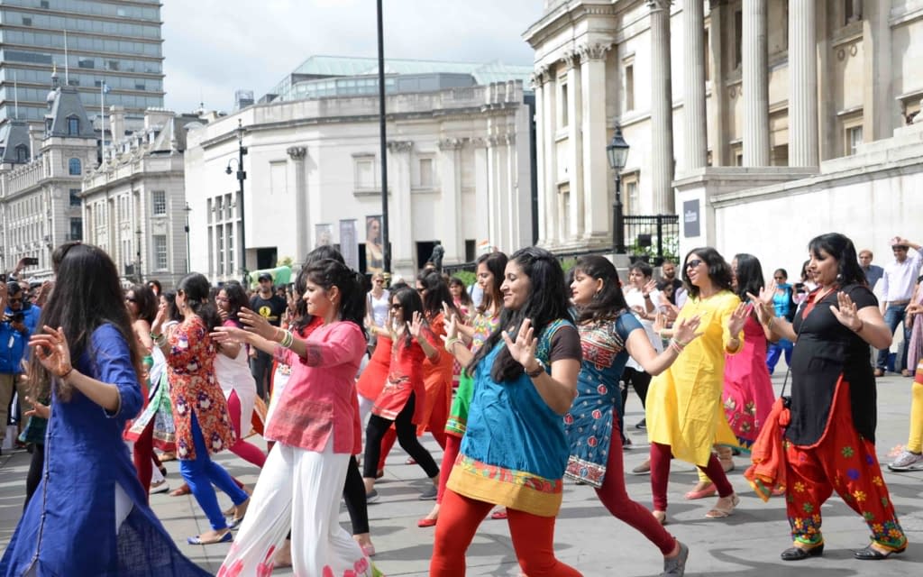 Indian Ladies in UK takes to Trafalgar Square to celebrate 70 years of ...