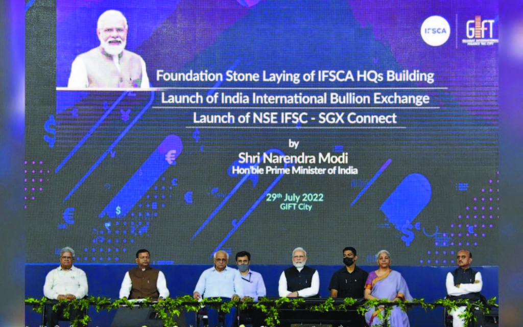 PM Modi lays stone for International Financial Services HQ