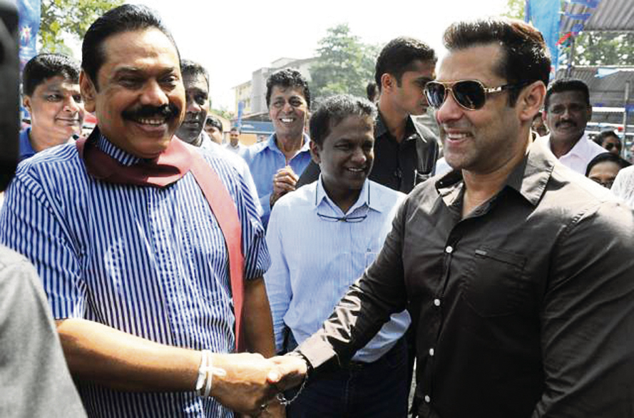 Salman shares stage with Rajapaksa...
