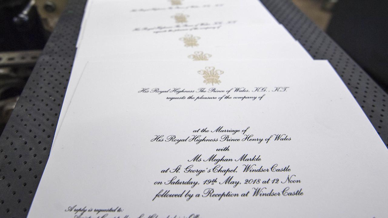 Royal wedding invitation sent to 600 guests...