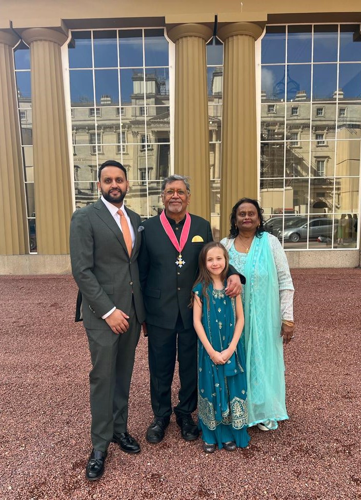 Navin Shah receives CBE from HM King Charles at the investiture ...